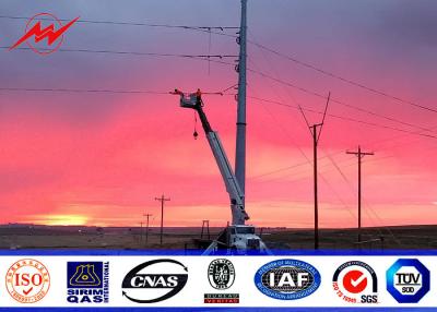 China Power Transmission Distribution Galvanized Steel Pole AWS D1.1 27M 20 KN Load for sale