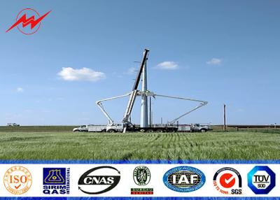 Chine Poteaux en acier galvanisé pour transmission de ligne 33KV avec trous creusés pour boulons d'ancrage à vendre