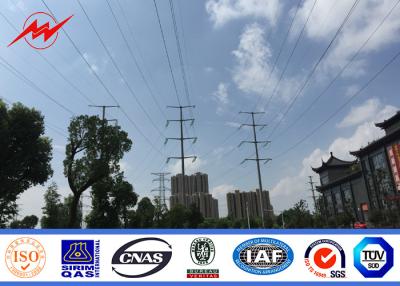 China 11KV 73KM Transmission Line Galvanized 4mm Electric Steel Pole with Bitumen for sale