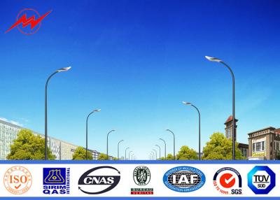Double / Single Arm Highway Light Pole , Steel Power Pole Hot Dip Galvanization