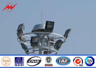 China octagonal steel galvanization high mast light pole with platform 20 - 50 metres for sale