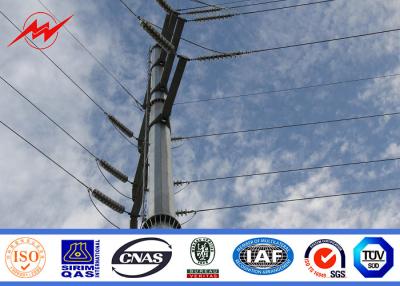 China Polygonal 80ft 69kv Metal Steel Electricity Distribution Poles With Mast Galvanized Structure for sale