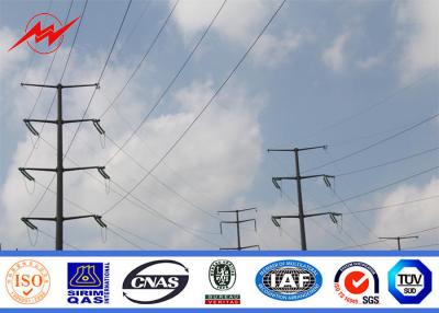 China 12m 6KN Galvanized Power Transmission Poles For Electrical Line Project for sale