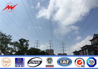 China 11KV38KV Hot Dip Galvanized Electric Power Pole , Octagonal Electric Utility Poles for sale