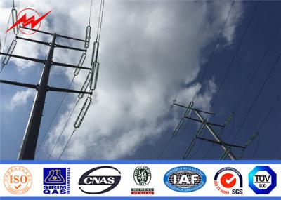 China Flange Connection Galvanized Steel Tubular Poles For Transmission for sale