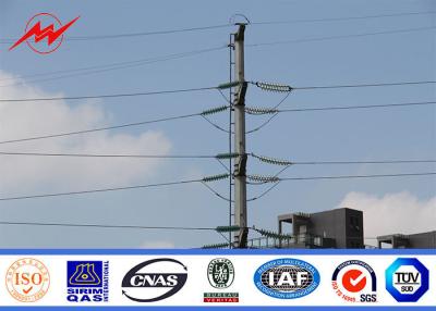 China Galvanized 15m Tensile Utility  Power Poles For Power Distribution Line Project for sale