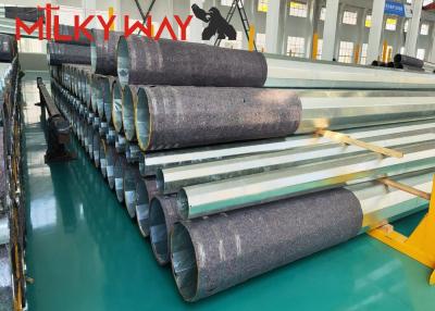China Customized Mounting Height Galvanized Steel Pole with Slotted Base Plate and Anchor Bolt Mounting for sale