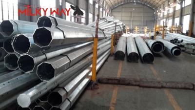 China Hot Dip Galvanization Octagonal Galvanized Steel Pole For Electricity Distribution With 12m Height for sale