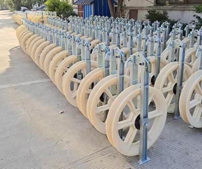 China 660mm*100mm Nylon Cable Pulley 220V Stringing Block for Construction Works for sale