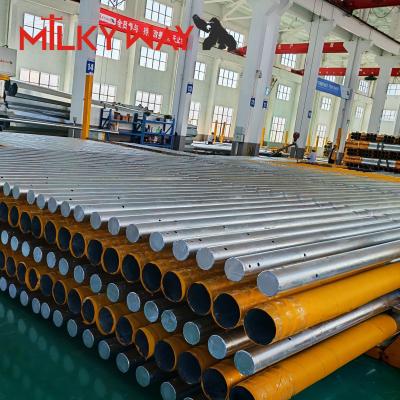 China Galvanized Steel Power Pole with Bitumen Coating and Octagonal Shape Available in 45ft to 70ft Lengths for sale