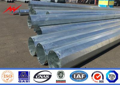 China 15M Galvanized Utility Power Poles With Suspension Double Arm Accessories for sale