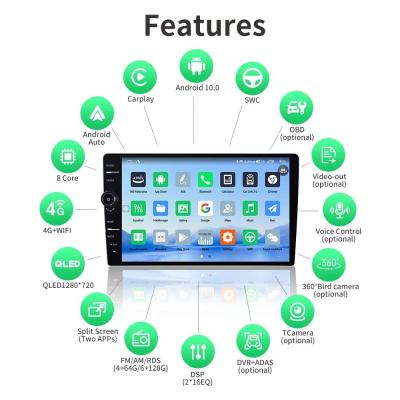 Cina 2.5D Touch Screen 10 Inch 1 32 GB Mp5 Player per Android Trasmettitore FM per auto audio in vendita