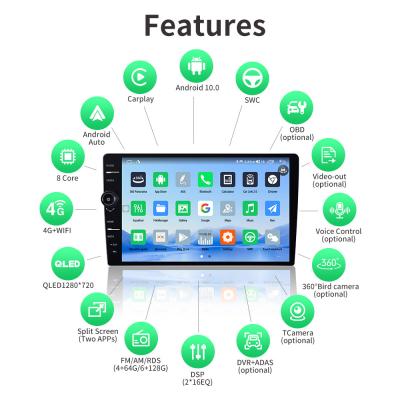 Cina 9 pollici Android 12 Car Stereo Audio System con 8 Core 4 64G Car Monitor GPS Carplay DSP in vendita