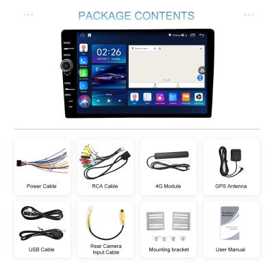 Cina Universale 9 10 pollici Doppio DIN Video per auto Android GPS 8-Core 4 64GB 4G CarPlay DSP/RDS in vendita