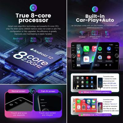 Cina Radio per auto universale con vista 360 e 256GB Qcta Core 1.8GHz 4G WiFi 5G Carplay in vendita