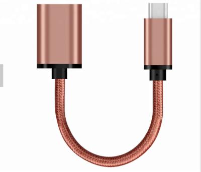 China Shiny Pink 3.1 USB Type C Cable To 3.0 A Female 30 Cm For USB OTG Function for sale