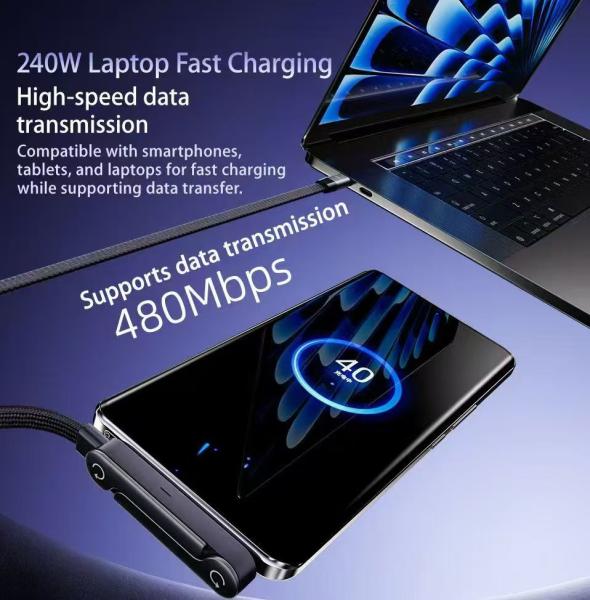 Quality 240W Mobile Phone Holder Bracket Data Cable with Pure Copper Super Fast Charging for sale