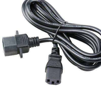 China Black IEC320 C13 To C14 SJT Power Extension Cord 3FT Fast Charging Data Cable for sale