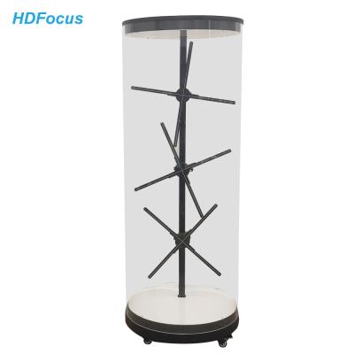 China 3D Hologram LED Fan Projector Splicing Cylindrical Hologram Human Cabinet Advertising Display for sale