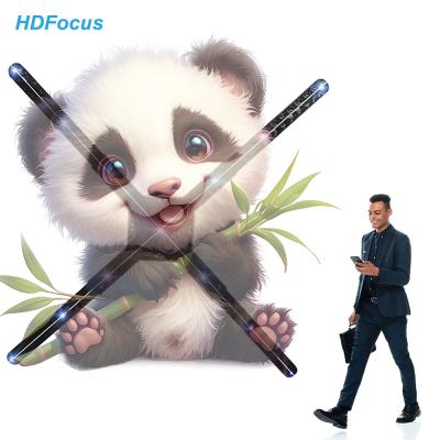China 75CM 3D Hologram Fan for Indoor Advertising LED Holographic Display Projector with 360 Degree Floating Visual Effects for sale