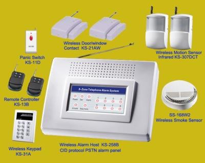 China Complete Wireless Alarm Systems | Alarm panel +PIR +Door contact +smoke sensor |burglar & fire alarms for sale