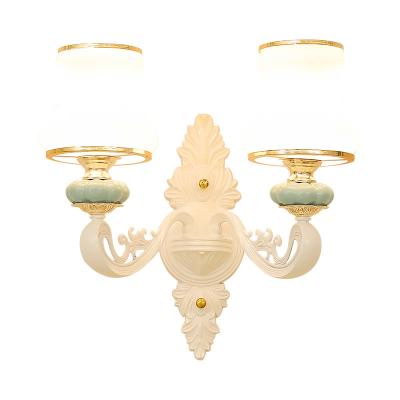China Modern Golden Luxury European Hotel Living Room Light Crystal Glass Wall Lamp For Home Lighting for sale