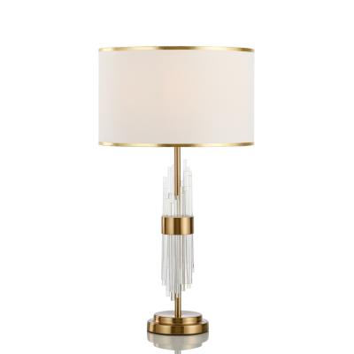 China Modern hotel room decoration lighting iron glass bedside reading E27 table lamp for sale
