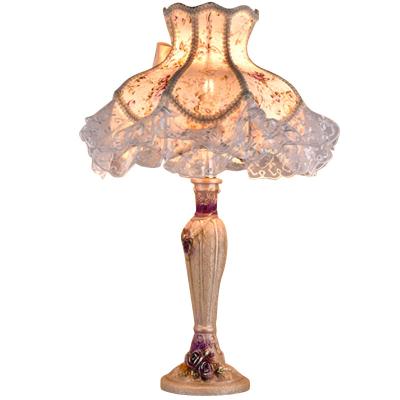 China Hot hotel engineering light fixture exported fabric lampshade Resin lamphouse Antique table lamp for sale