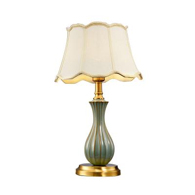 China Luxury Crystal Table Lamp With Paper Lampshade Vintage Lamp Bedside Light, Hotel Project and Home Decoration Lighting for sale