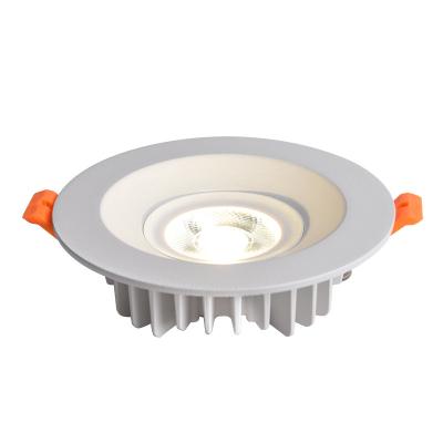 China Round Adjustable Fire Rated Ceiling Dimmabl Black Recessed Ip65 Housing Led Cob Downlight for sale