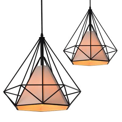 China Restaurant ceiling  Pendant Lights three modern industrial chandeliers creative northern European lamps dining Fabric room lamp for sale