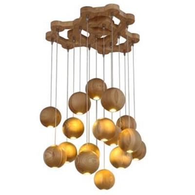 China factory price retro industrial loft boat wood hanging chandelier lighting vintage wooden led lamp pendant light for sale