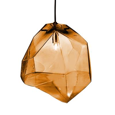 China Simple Retro Modern ice crystal glass living room Pendant Lights dining room bar dining room color stone combination Chandelier for sale