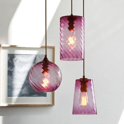China American simple modern restaurant personality northern Europe bar single head color blue glass Chandelier for sale