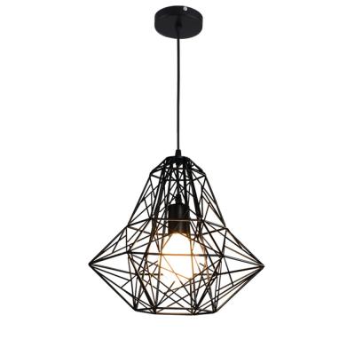China Nordic Industrial Iron simple restaurant coffee shop decoration geometric construction line art Pendant Chandelier lamps for sale