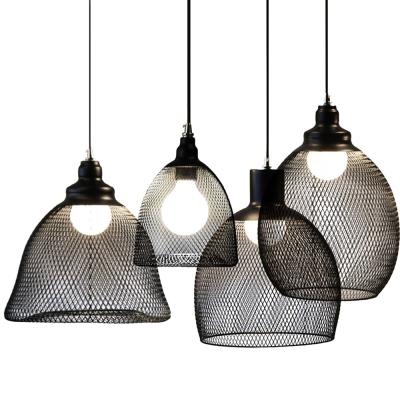 China vintage industrial style restaurant chandelier creative personality wine bar iron bird cage art chandelier for sale
