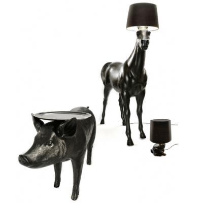China High Quality E27 Resin+Fabric Covering Electrical Horse Modern Floor Lamp For Hotel pig floor lamp for sale