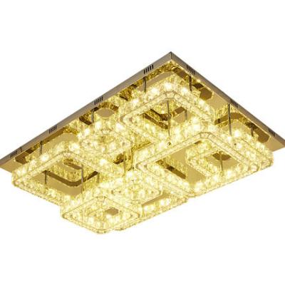 China Modern hotel restaurant home decorate surface mount clear K9 crystal hanging ceiling light for sale