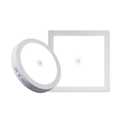 China LED panel light Surface mounted lamp  flat lights human body infrared induction panel lamp ceiling type 300*300 panel lamp for sale