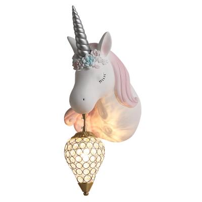 China Unicorn head wall light indoor Nordic simple living room TV background wall head lamps corridor stair bedroom bedside lights for sale
