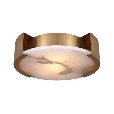 China American Simple modern design bedroom home dimmable MarbleTotal copper round led ceiling lamp for sale