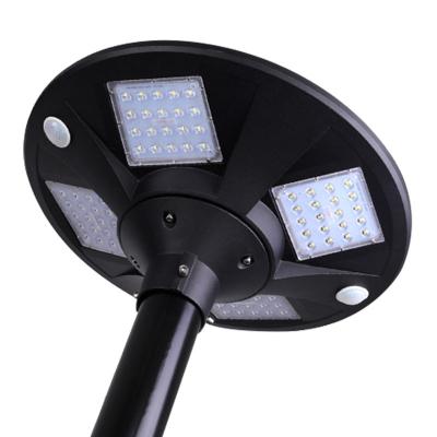 China 12v 40w 50w 60w 80w plate round outdoor bright led smart solar street light all in one in built solar panels for garden for sale