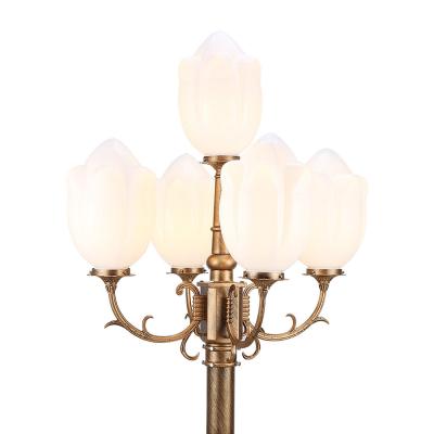 China Popular vintage style Durable and solid metal outdoor garden bollard LED solar garden lights park light for sale