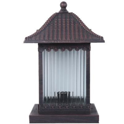 China New design outdoor waterproof IP65 square garde led solar main gate post pillar light for sale