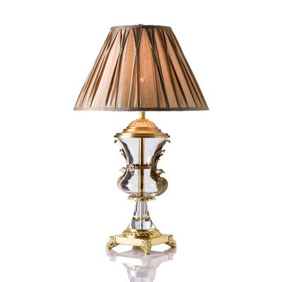 China Modern Decorative 60W Stainless Steel Led Round home decorative dining bed side study Crystal Table Lamp for sale