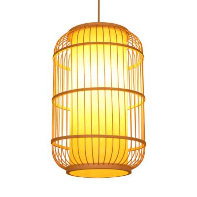 China Bamboo Lantern Lamps Handmade Weaving Light Hanging Lamp Restaurant Simple Antique Hotel Home Lighting for sale