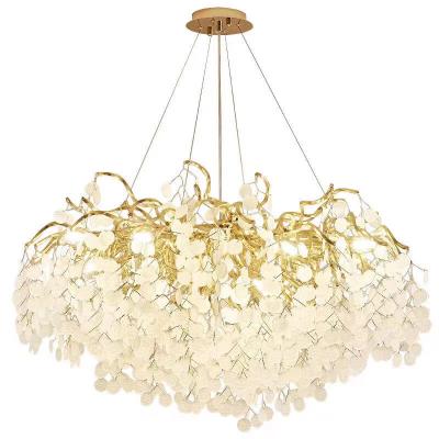 China Hotel Project Modern Decorative Ceiling Stainless Steel Crystal Golden Chandelier Pendant Light Fixture for sale