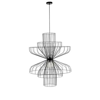 China Home Hotel Decoration Luxury Stainless steel tube Chandelier Modern Long Pendant Light Staircase Lighting for high ceiling for sale