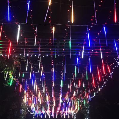 China Festival RGB Wedding Icicle Fall String Outdoor Street Led Meteor Shower style Holiday Decoration Light for sale