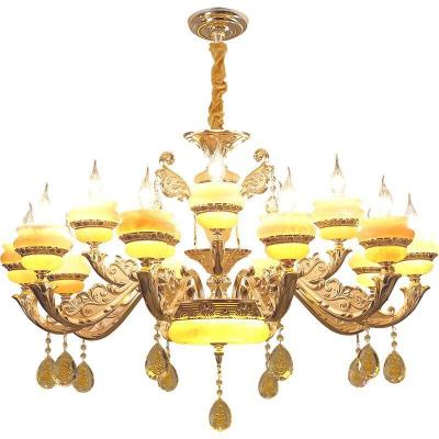 China Luxury Decoration Gold Ceiling Light Clear Crystal Chandelier For Dining Room Zinc Alloy Arms Chandelier Luxury Hotel Lighting for sale